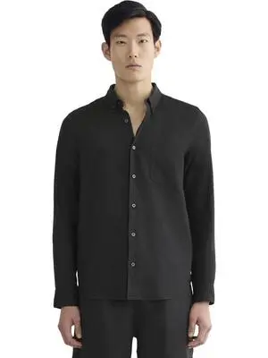 Everlane Classic Shirt, Linen, Elm Gingham, Size XS Black