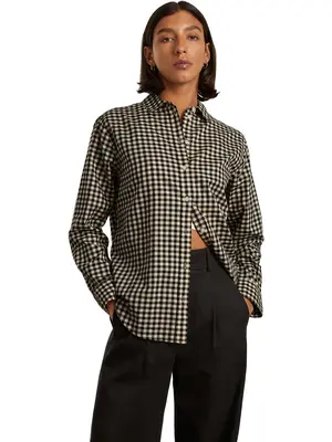 Everlane Everlane Silky Cotton Shirt Black/canvas Gingham