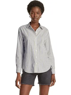 Everlane Everlane Silky Cotton Shirt Deep Blue/canvas