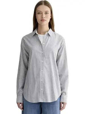 Everlane Silky Cotton Shirt - Grey/white