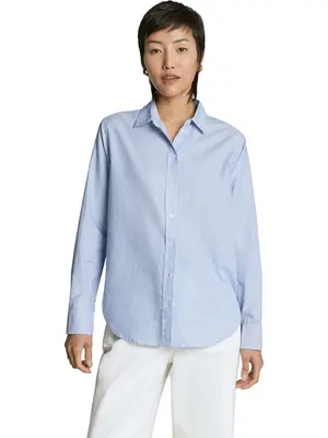 Everlane Everlane Silky Cotton Shirt Lapis Blue/white