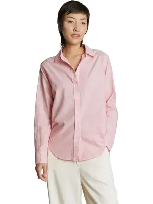 Everlane Everlane Silky Cotton Shirt Mandarin/white