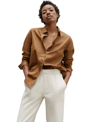 Everlane Everlane Silky Cotton Shirt Walnut