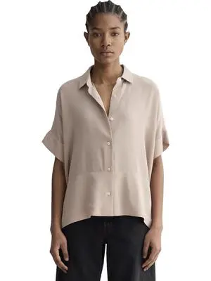 Everlane Boxy Washable Silk Shirt - Burnt Sugar