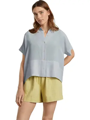 Everlane Everlane Washable Silk Boxy Shirt Sky