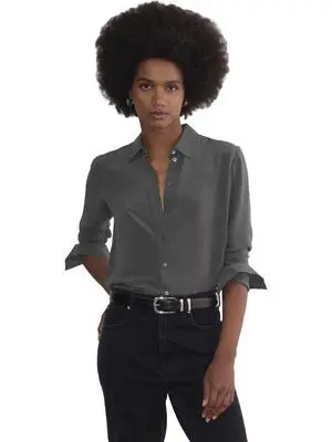 Everlane Everlane Washable Silk Shirt Graphite