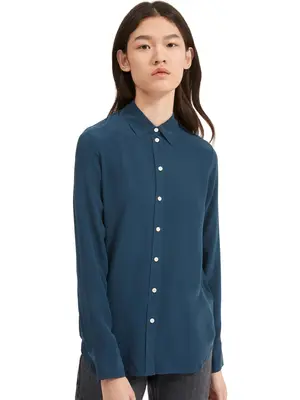 Everlane Everlane Washable Silk Shirt Midnight