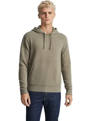 Everlane Felted Merino Hoodie Covert Green