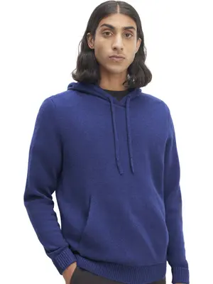 Everlane Felted Merino Hoodie Dark Blue Heather