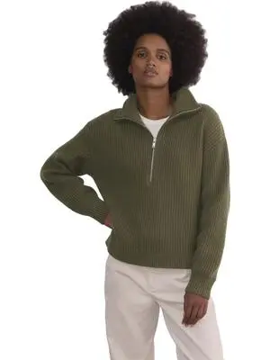 Everlane Luxe Merino Half-Zip Sweater Kalamata