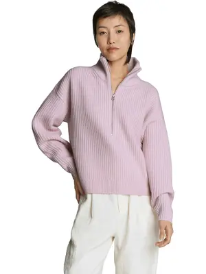 Everlane Luxe Merino Half-Zip Sweater Light Lilac