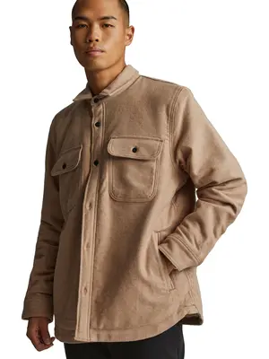 Everlane ReNew Fleece-Lined Heavyweight Overshirt Mushroom