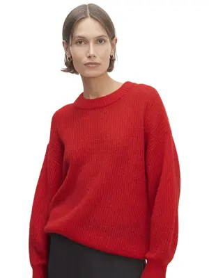 Everlane Cocoon Crew Neck Alpaca Sweater Classic Red