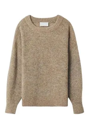 Everlane Everlane Alpaca Blend Striped Crew Neck Sweater Clay