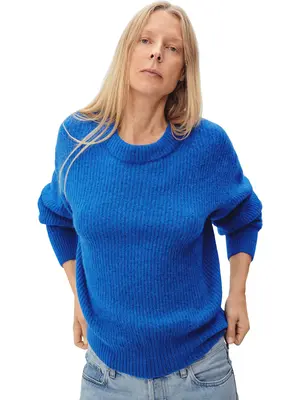 Everlane Cocoon Crew Neck Alpaca Sweater Cobalt