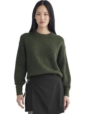 Everlane Cocoon Crew Neck Alpaca Sweater Dark Forest