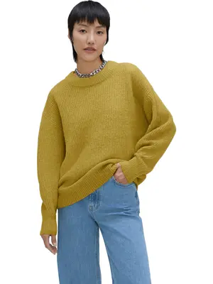 Everlane Cocoon Crew Neck Alpaca Sweater Golden Palm