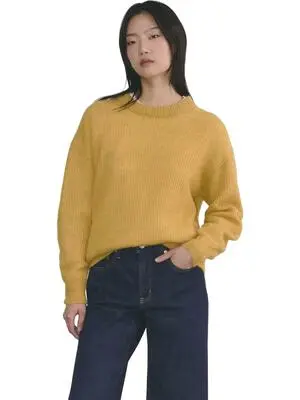 Everlane Cocoon Crew Neck Alpaca Sweater Golden Yellow