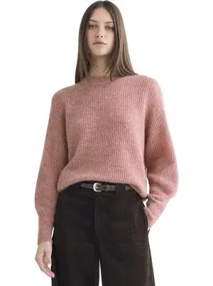 Everlane Cocoon Crew Neck Alpaca Sweater - Heather Ash Rose