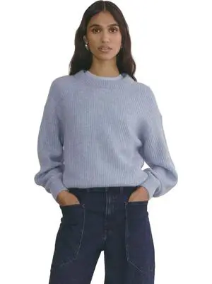 Everlane Cocoon Crew Neck Alpaca Sweater Heather Blue Slate