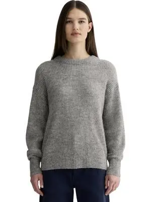 Everlane Cocoon Crew Neck Alpaca Sweater Heather Stone Grey