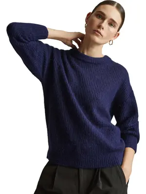 Everlane Cocoon Crew Neck Alpaca Sweater Ocean Cavern
