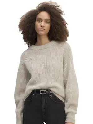 Everlane Cocoon Crew Neck Alpaca Sweater Off White