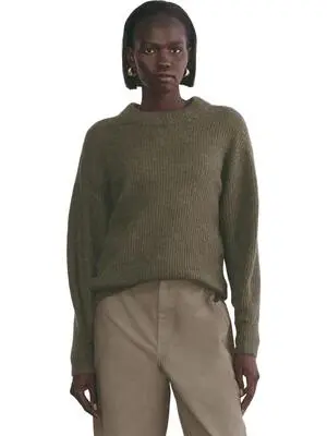 Everlane Cocoon Crew Neck Alpaca Sweater Olive