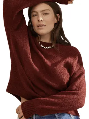 Everlane Cocoon Crew Neck Alpaca Sweater Oxblood