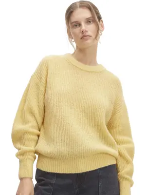 Everlane Cocoon Crew Neck Alpaca Sweater Raffia