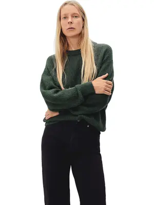 Everlane Cocoon Crew Neck Alpaca Sweater Spruce