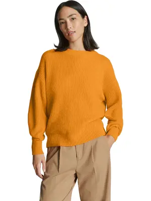 Everlane Cocoon Crew Neck Alpaca Sweater Turmeric