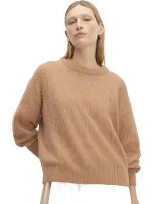 Everlane Cocoon Crew Neck Alpaca Sweater Warm Taupe