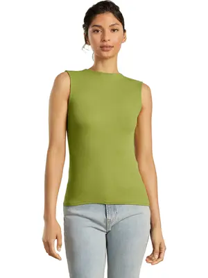 Everlane Luxe Rib Funnel-Neck Tank Top Pepper