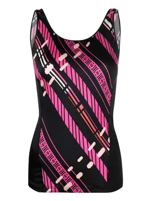 Wolford Hanna Stripe-print Tank Top - Black