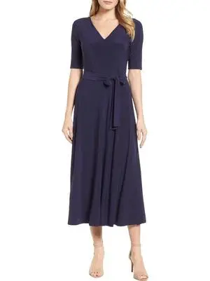 Chaus Lisa Tie Waist Dress - 529-evening Navy