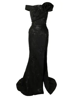 SAIID KOBEISY Off-shoulder Maxi Dress - Black