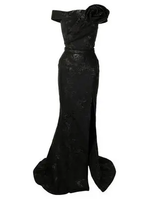 SAIID KOBEISY Off-shoulder Maxi Dress - Black