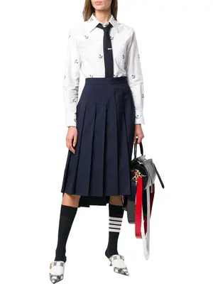 Thom Browne School Uniform Pleated Skirt - Blue