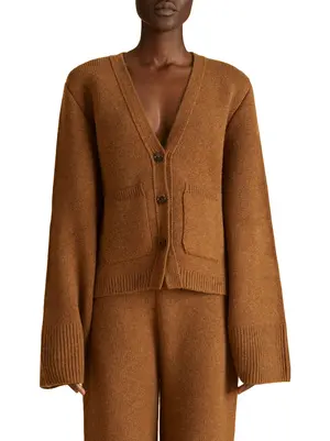 Khaite Scarlet Cashmere Cardigan Walnut