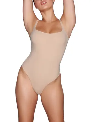 SKIMS Fits Everybody Square Neck Bodysuit - Clay