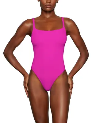 SKIMS SKIMS Fits Everybody Square Neck Bodysuit Fuchsia