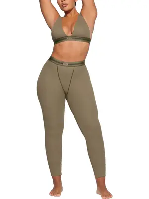 SKIMS Legging | Black | Xl | Cotton Rib Army Multi