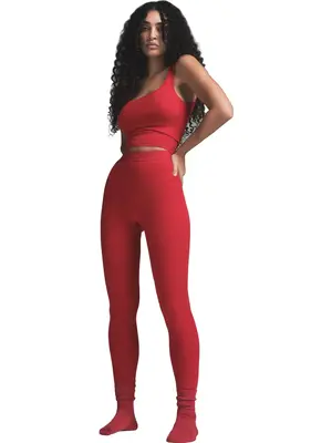 SKIMS Legging | Black | Xl | Cotton Rib Cranberry