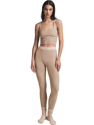 SKIMS Legging | Black | Xl | Cotton Rib Latte