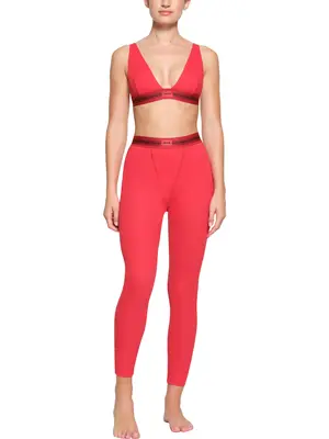 SKIMS Legging | Black | Xl | Cotton Rib Red Multi