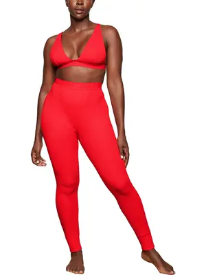 SKIMS Legging | Black | Xl | Cotton Rib Ruby