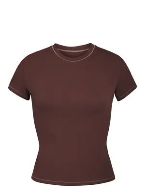 SKIMS SKIMS Cotton Jersey T-Shirt Chocolate