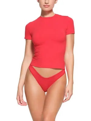 SKIMS SKIMS Cotton Jersey T-Shirt Red