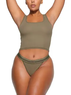 SKIMS SKIMS Cotton Rib Tank Army Multi